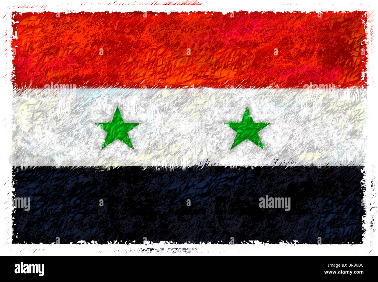 Drawing of the flag of Syria Stock Photo - Alamy