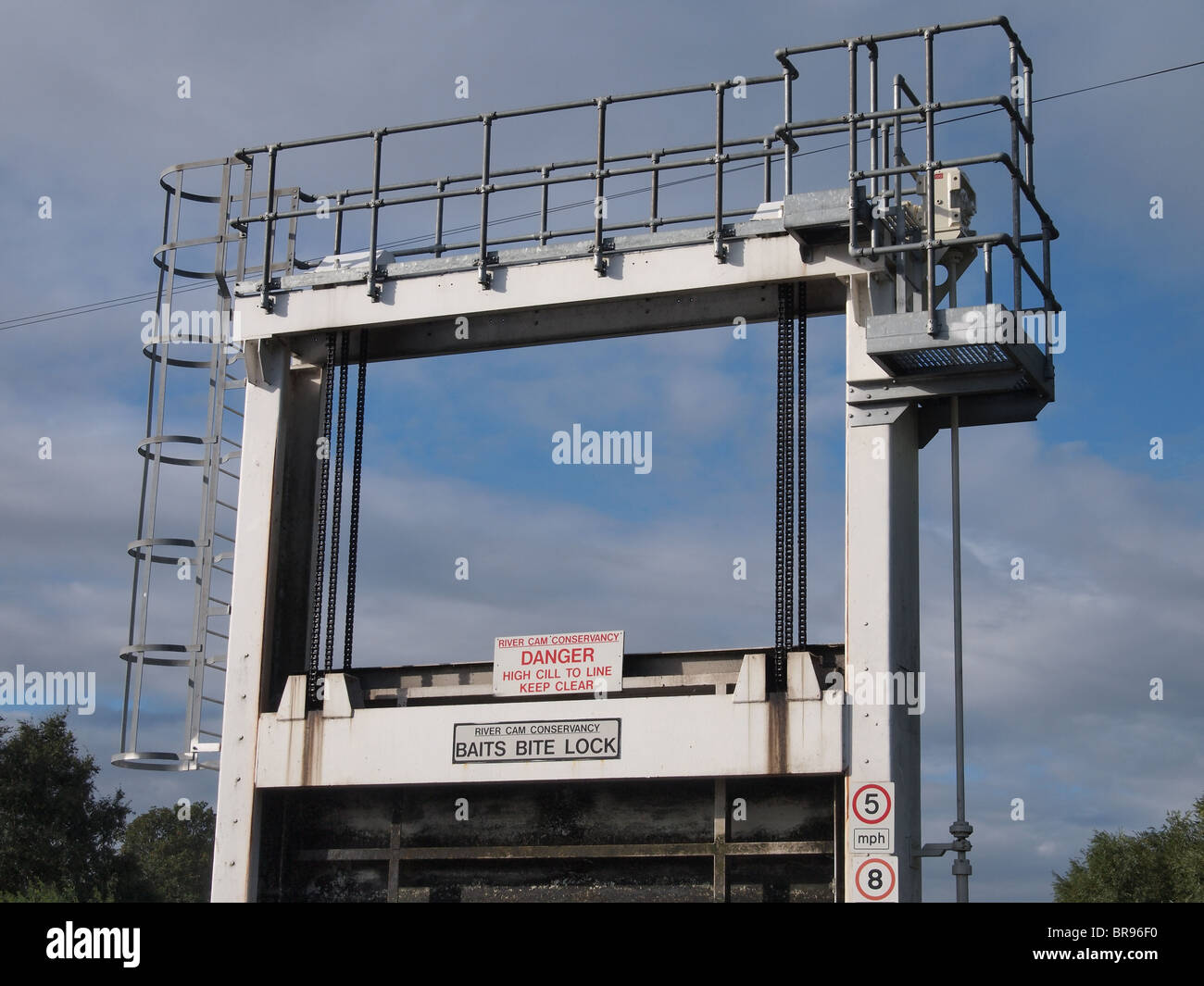 Top of lock guillotine mechanism Baits Bite Lock River Cam Stock Photo ...