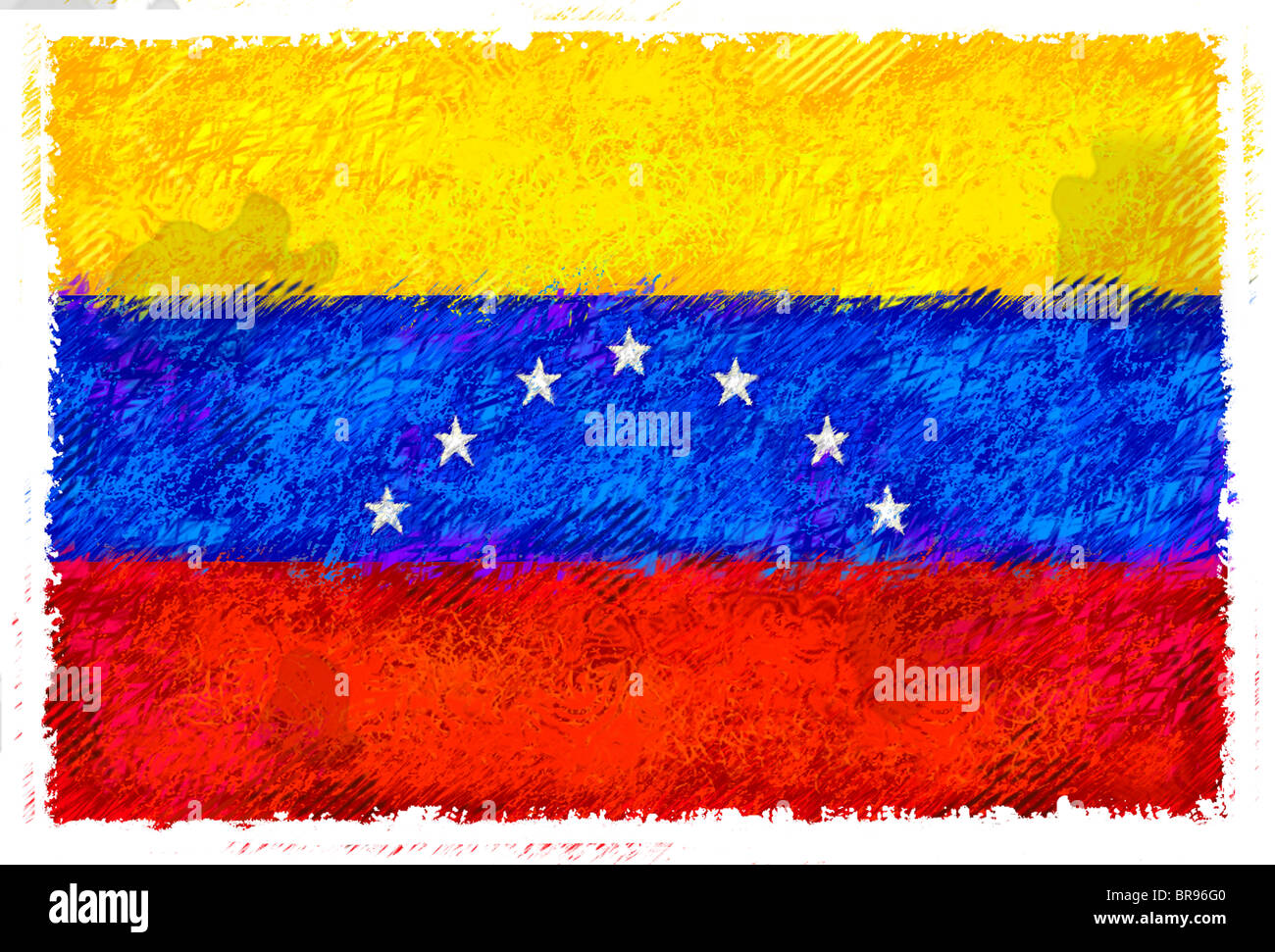 Drawing of the flag of Venezuela Stock Photo - Alamy