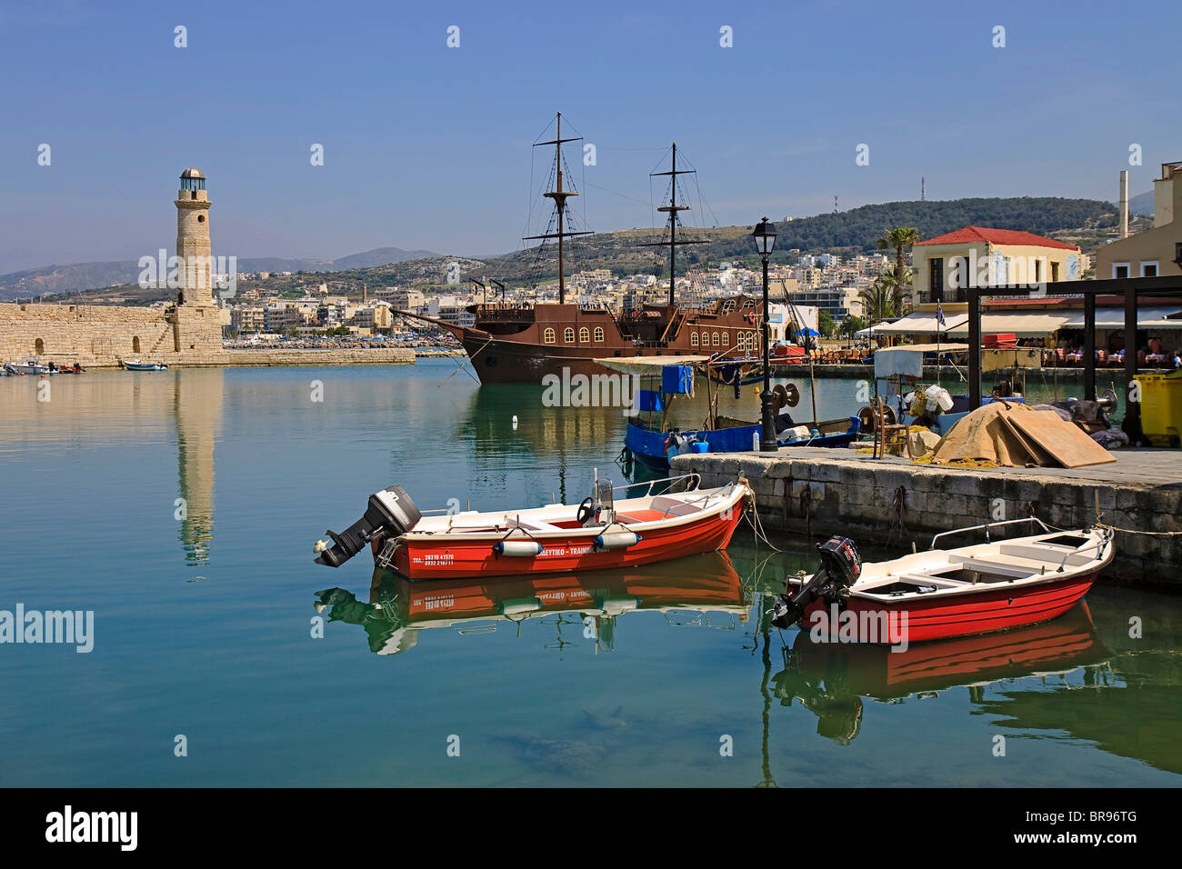 Crete The Harbour At Rethymnon Stock Photo - Alamy
