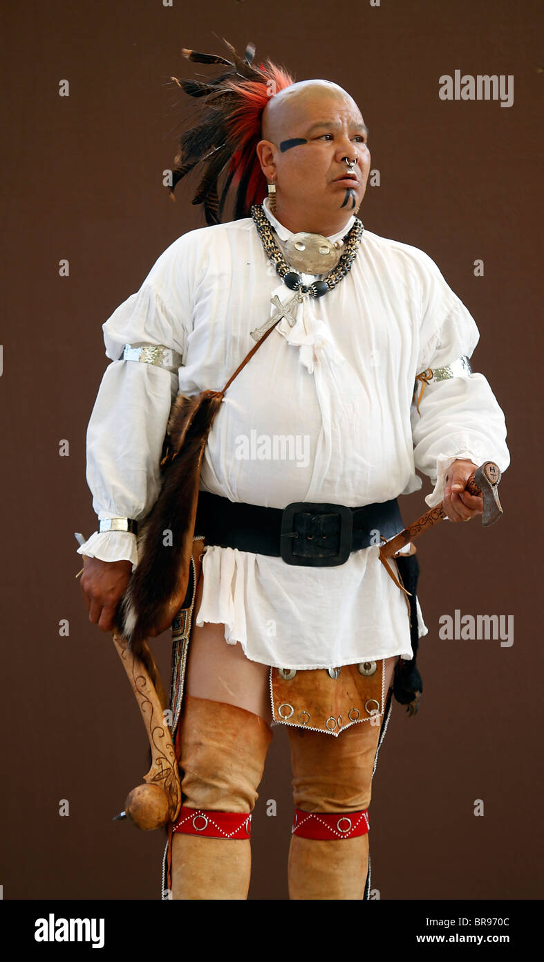 Portrait of a Cherokee man, member of the Warriors of AniKituhwa group ...