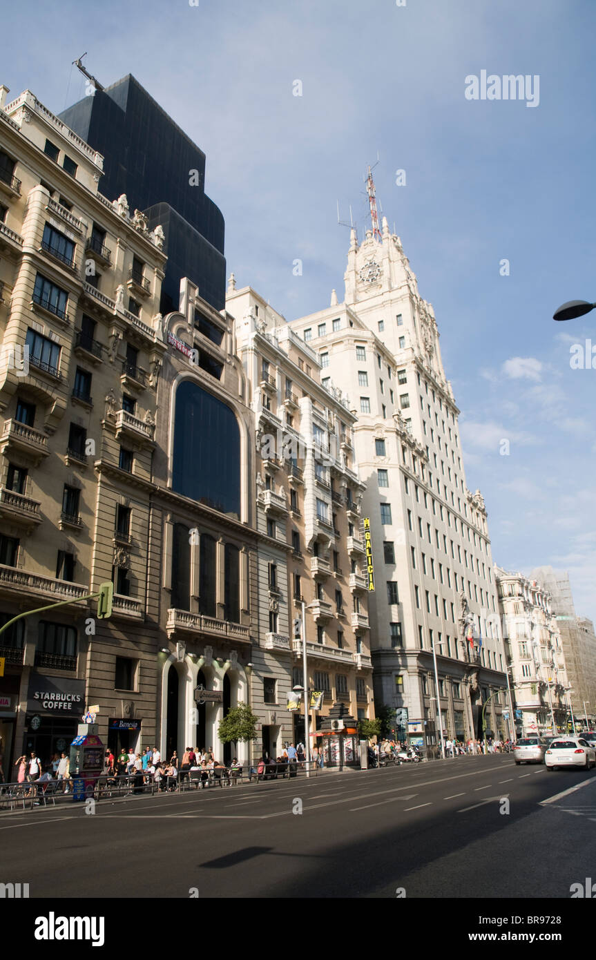 Madrid : Madrid : Gran Via, The Telefonica building Stock Photo - Alamy
