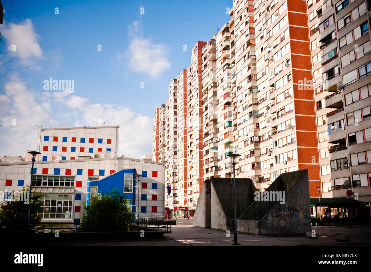 Novi Zagreb is modern part of the city, consisting of blocks of flats ...