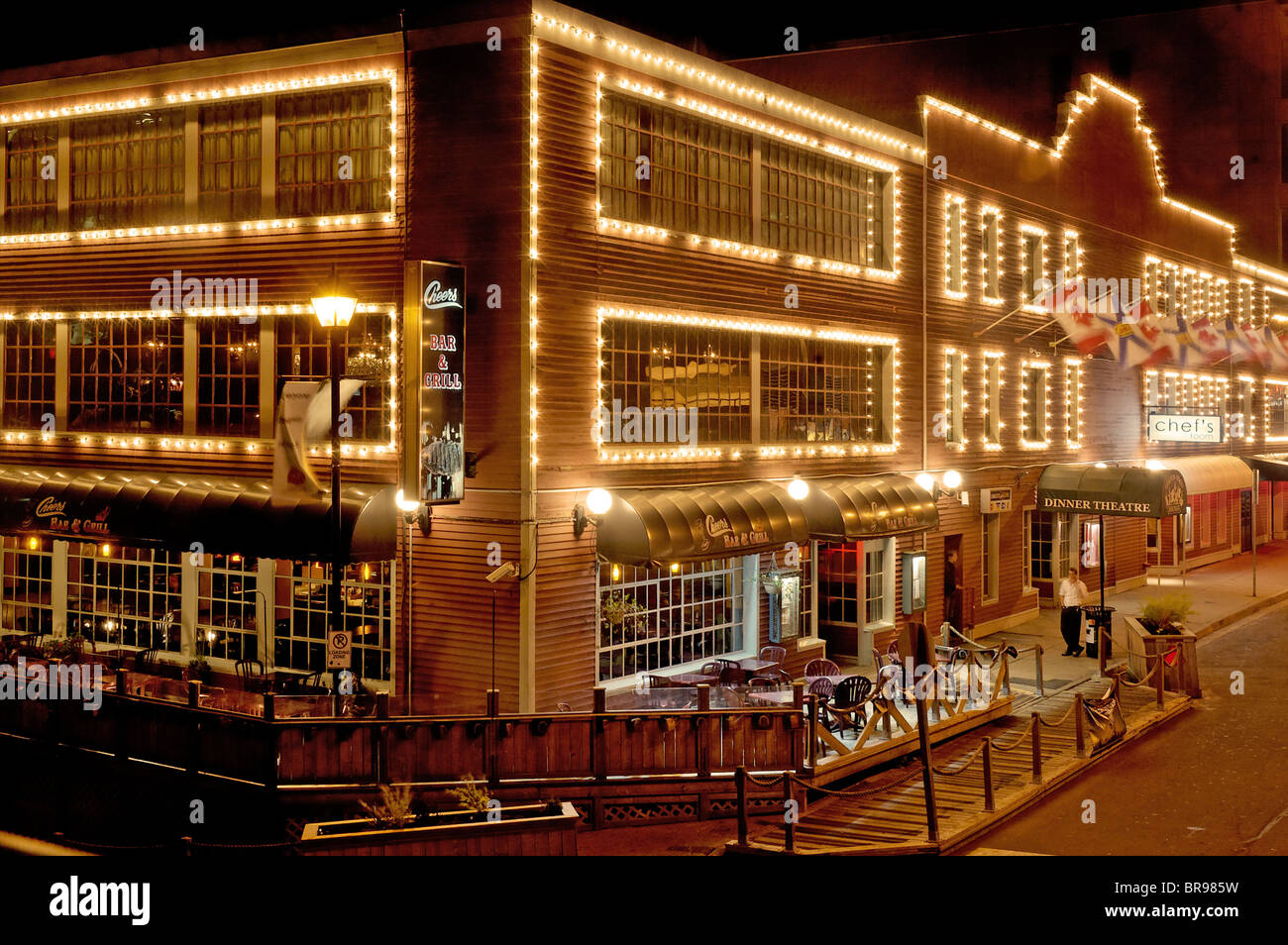 An illuminated building in Halifax Nova Scotia at night Stock Photo - Alamy