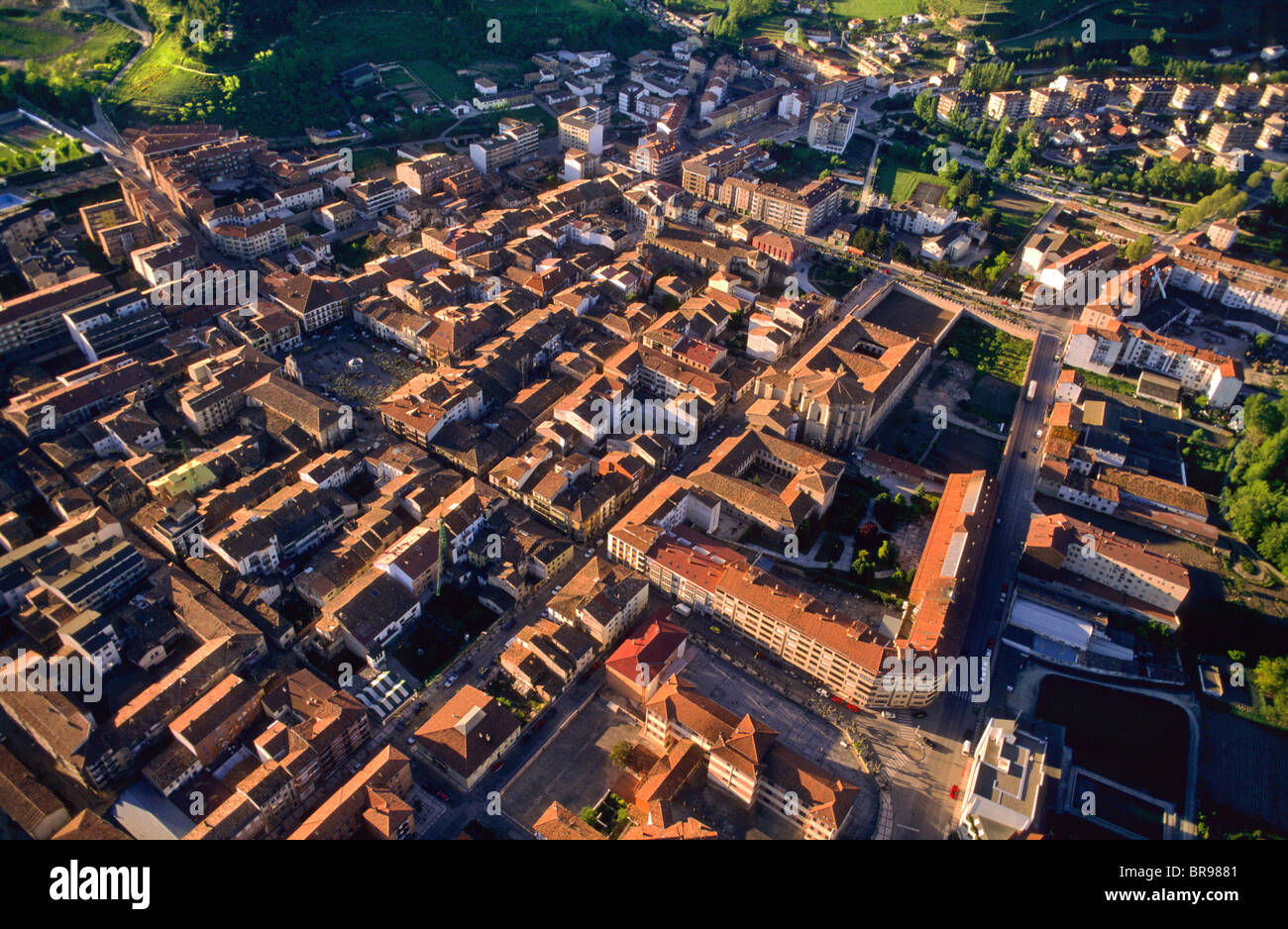 Aerial view of Briviesca village. Burgos. Castile-Leon. Spain Stock ...