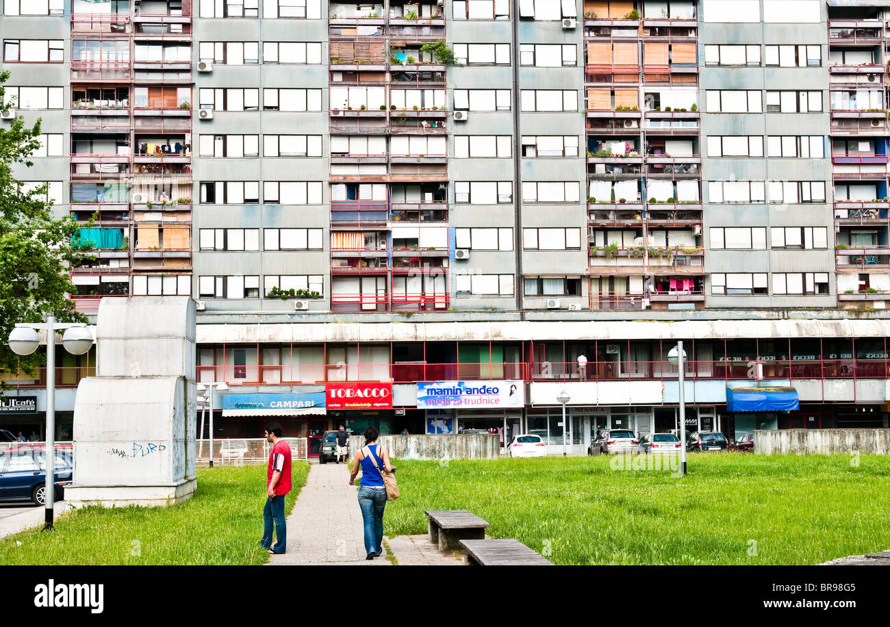 Novi Zagreb is modern part of the city, consisting of blocks of flats ...