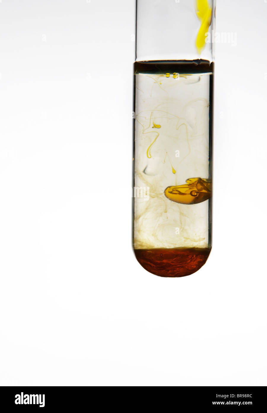 close up detail of single test tube on white background Stock Photo - Alamy