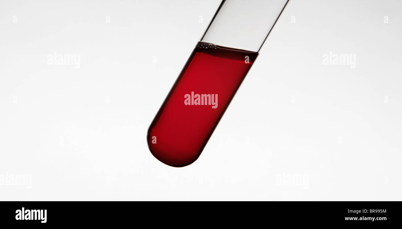 close up detail of single test tube on white background Stock Photo - Alamy