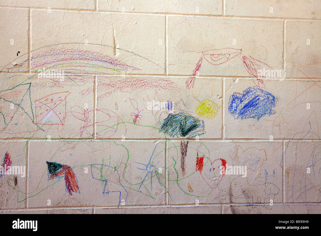 Child's drawing on a wall Stock Photo - Alamy