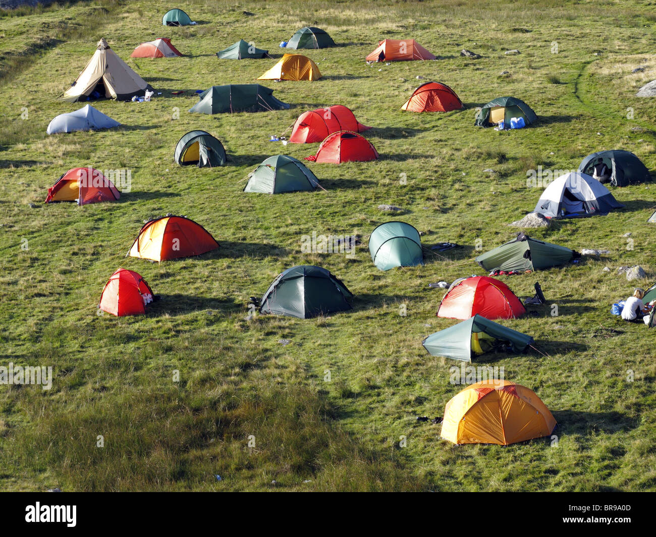 Camping field camper tents hi-res stock photography and images - Alamy