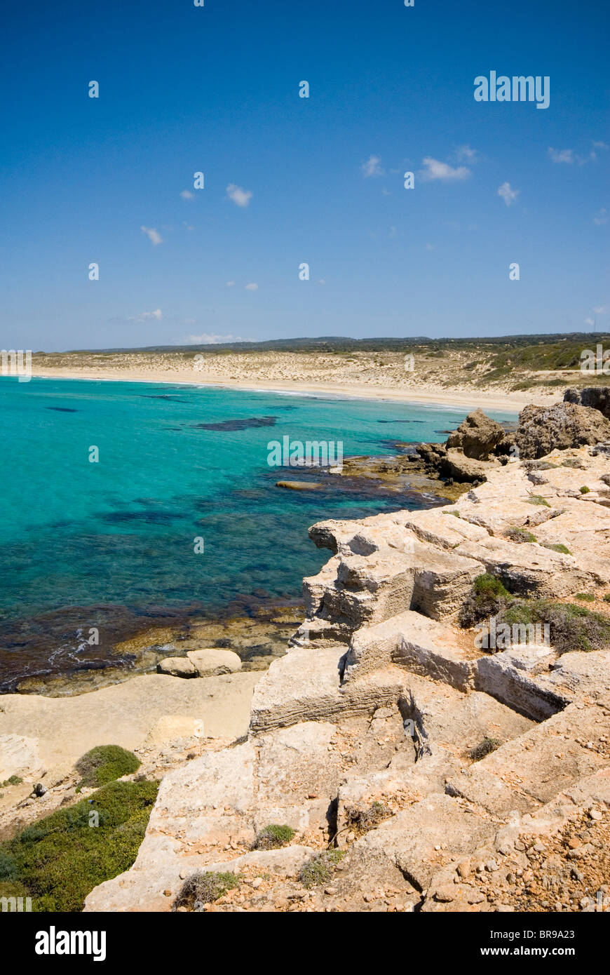 Cyprus, Karpas peninsula, Dipkarpaz, coast and beach near Ayios Philon ...