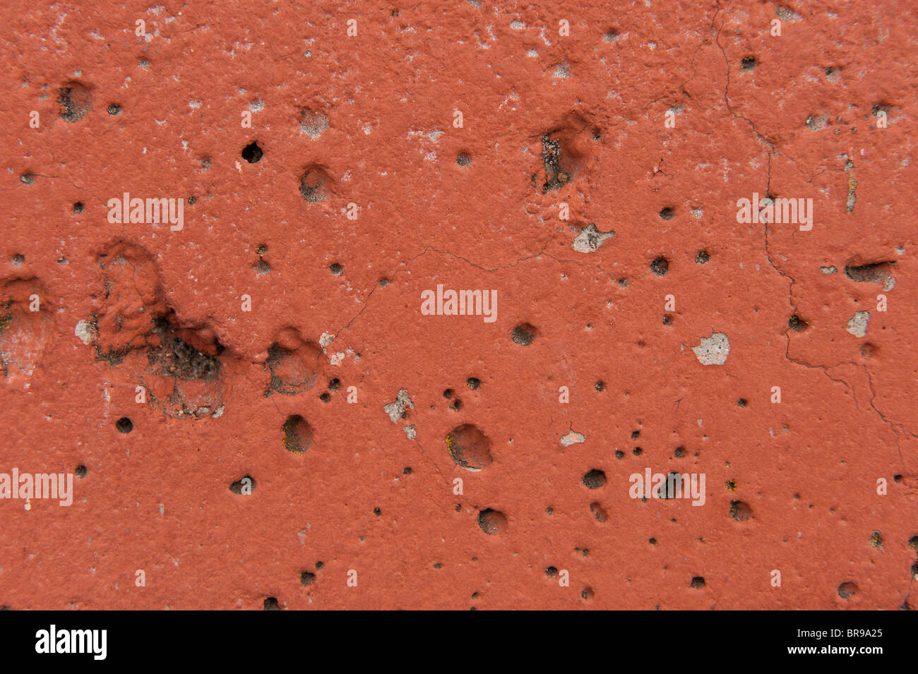 Still Life, Red pitted concrete Stock Photo - Alamy