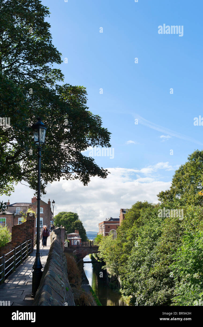 City Walls and Chester Canal, Chester, Cheshire, England, UK Stock ...