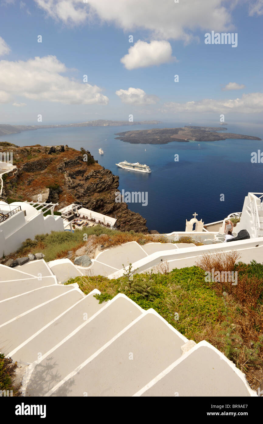 View of the Caldera Santorini Cyclades Greek island Stock Photo - Alamy