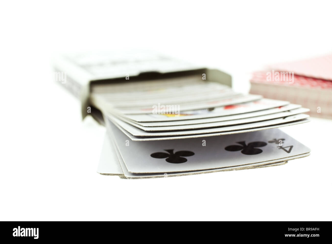 Two Deck of playing cards isolated on white background. horizontal shot ...