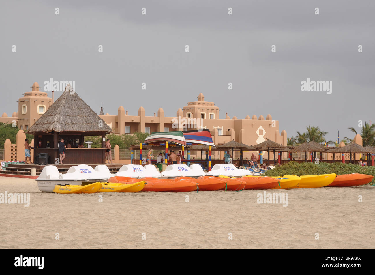 Sal beach in Cape Verde Club Hotel Riu Garopa Stock Photo - Alamy