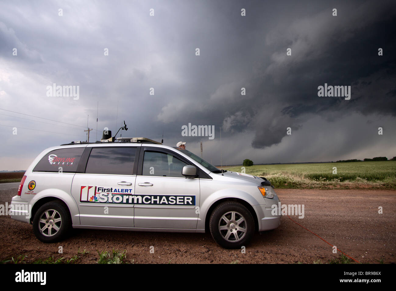 Storm Chaser David Drummond monitors a developing severe storm in ...