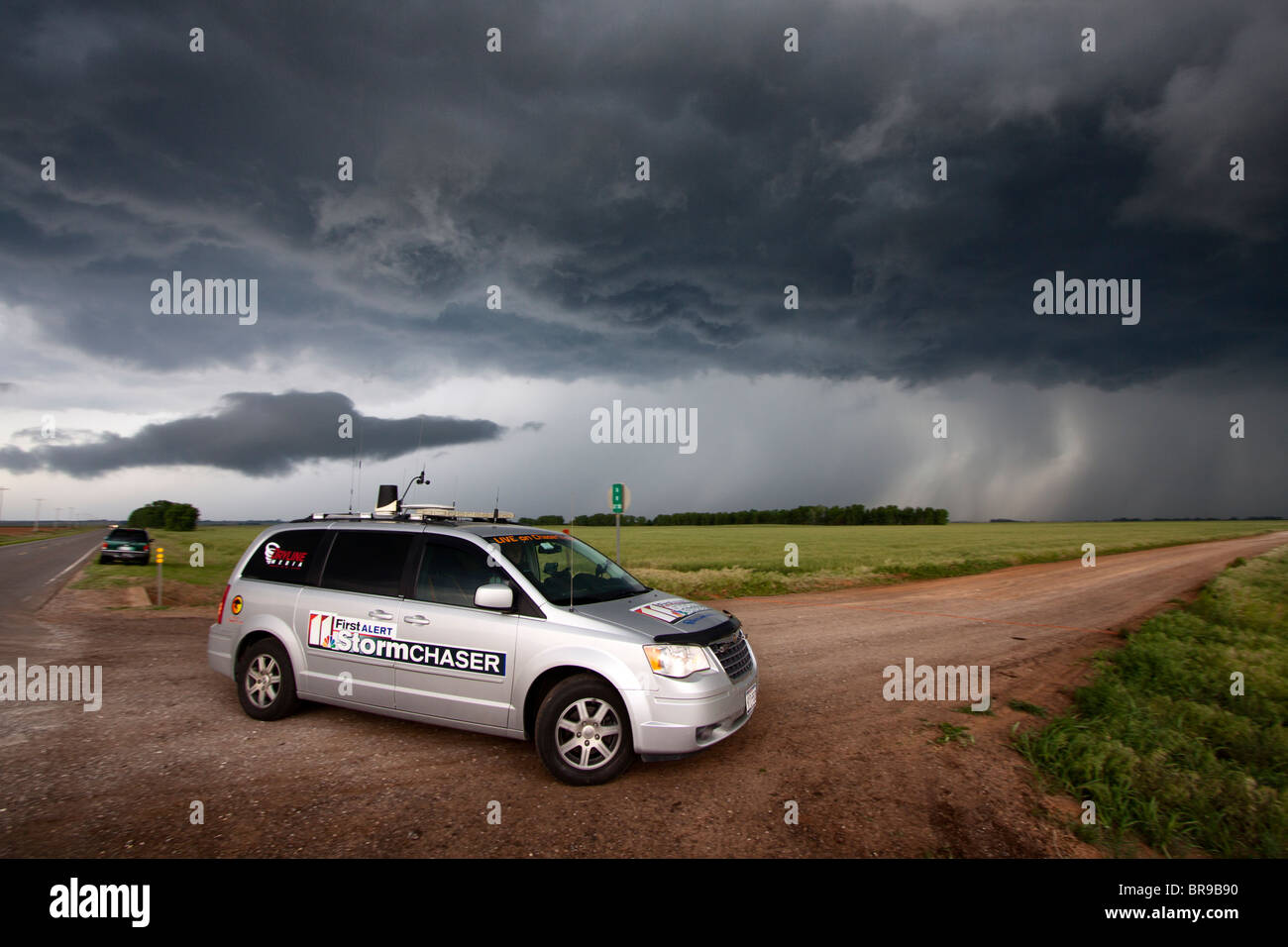 Storm Chaser David Drummond monitors a developing severe storm in ...