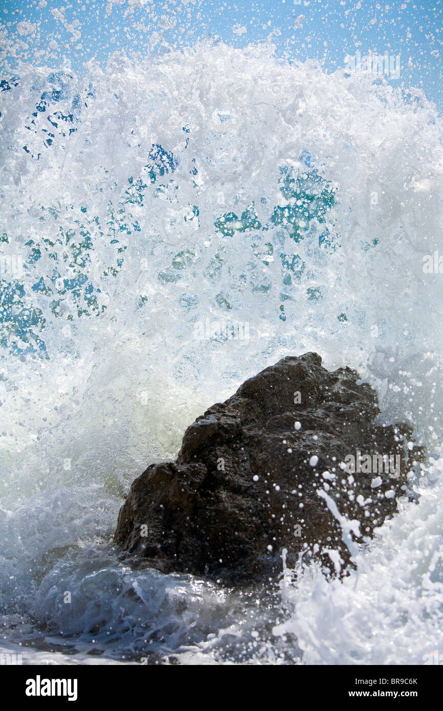 Sea surf wave closeup break on stone (Crimea, Ukraine Stock Photo - Alamy