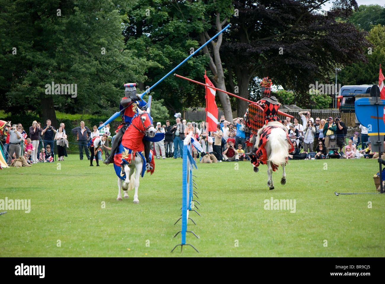 A "tilt" at a jousting display by the Knights of Royal England at ...