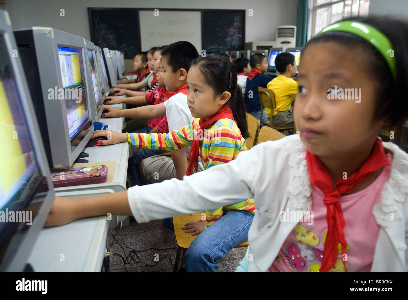Chinese schoolchildren at a class in Beijing China Stock Photo - Alamy