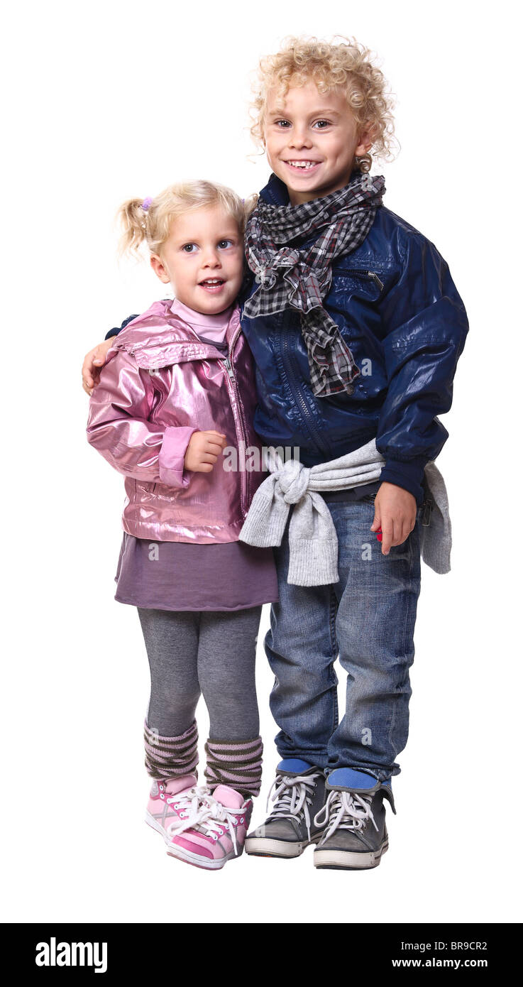 standing young kid portrait on white background Stock Photo - Alamy