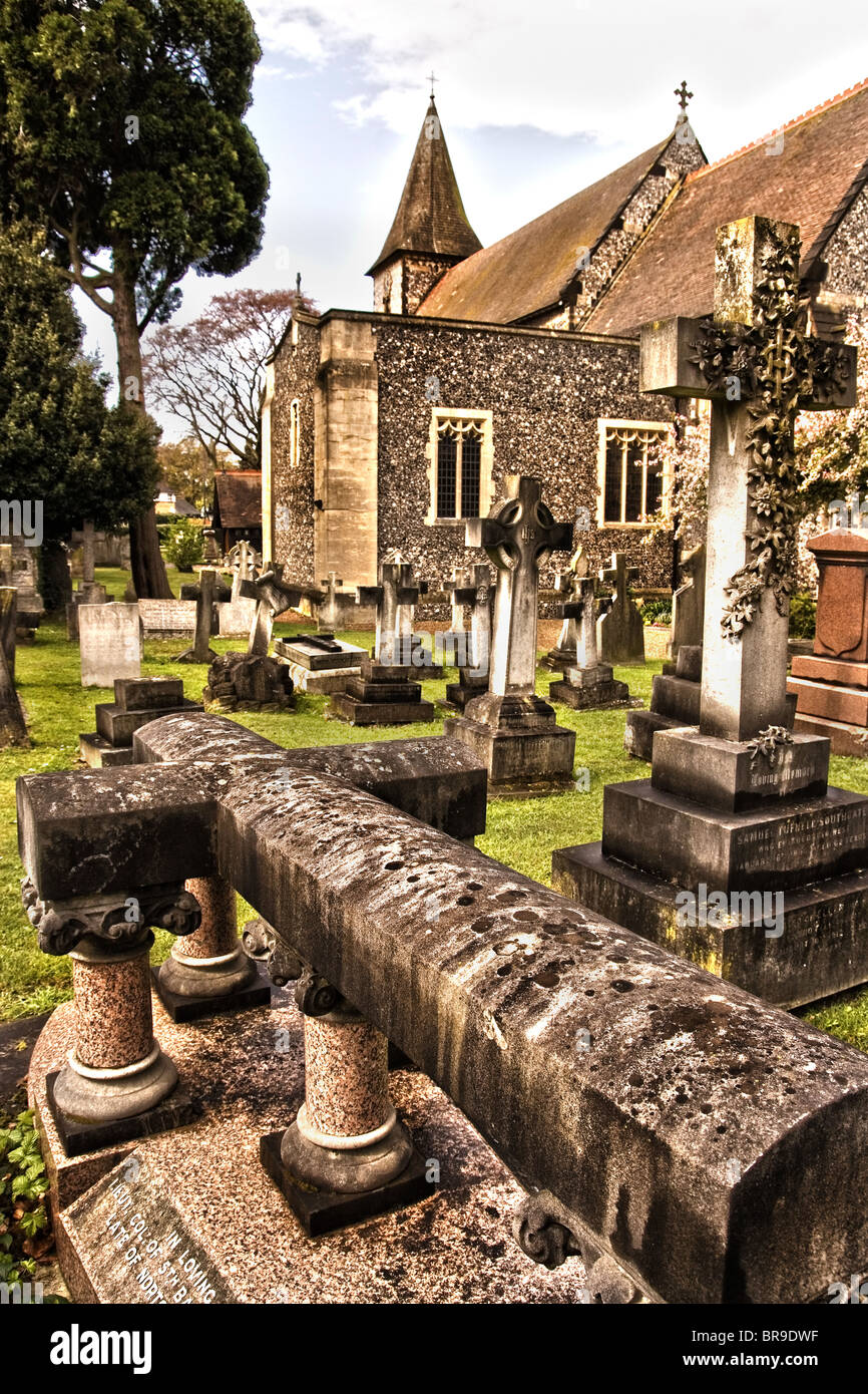 Cemetery in Croydon Greater London Stock Photo - Alamy