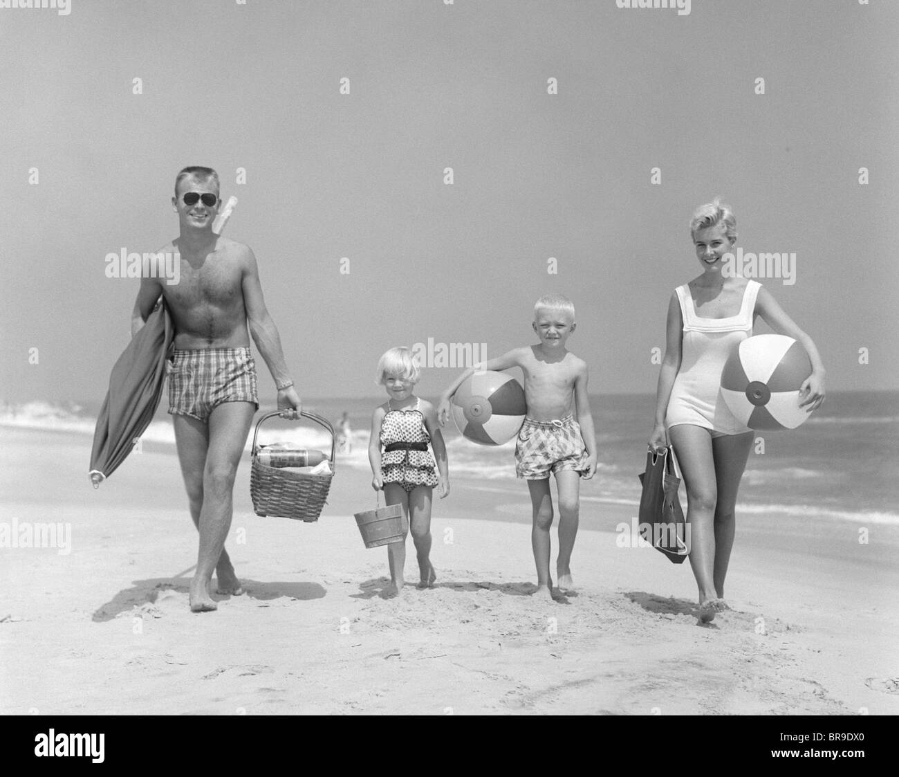1950s Man Beach High Resolution Stock Photography and Images - Alamy