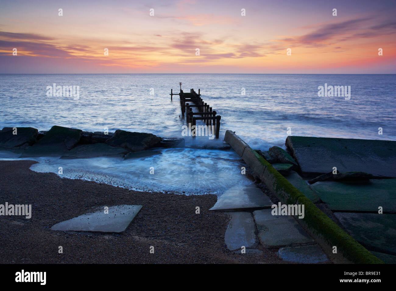 Sunrise near Ness Point, the British isles most easterly point at ...