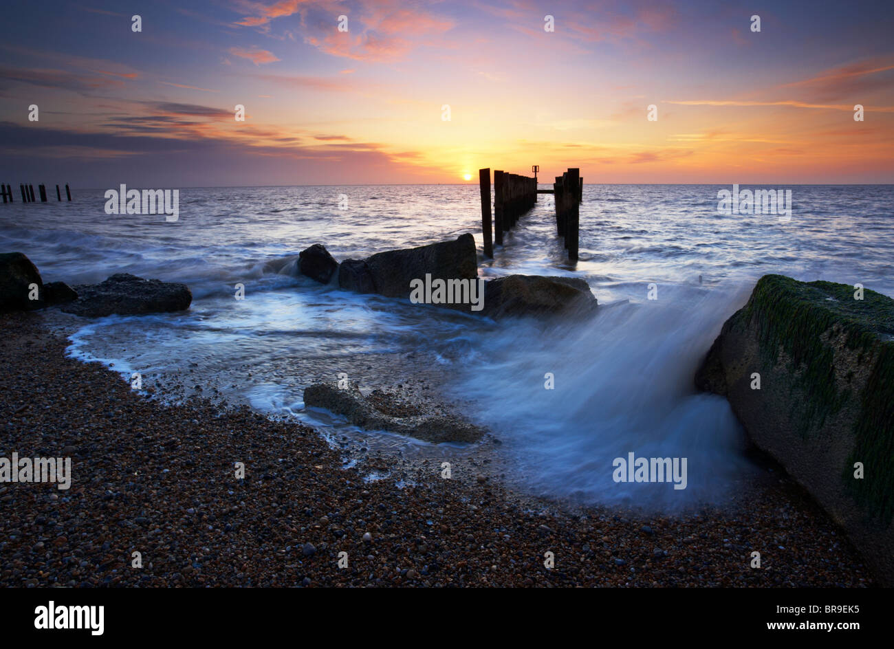 Sunrise near Ness Point, the British isles most easterly point at ...