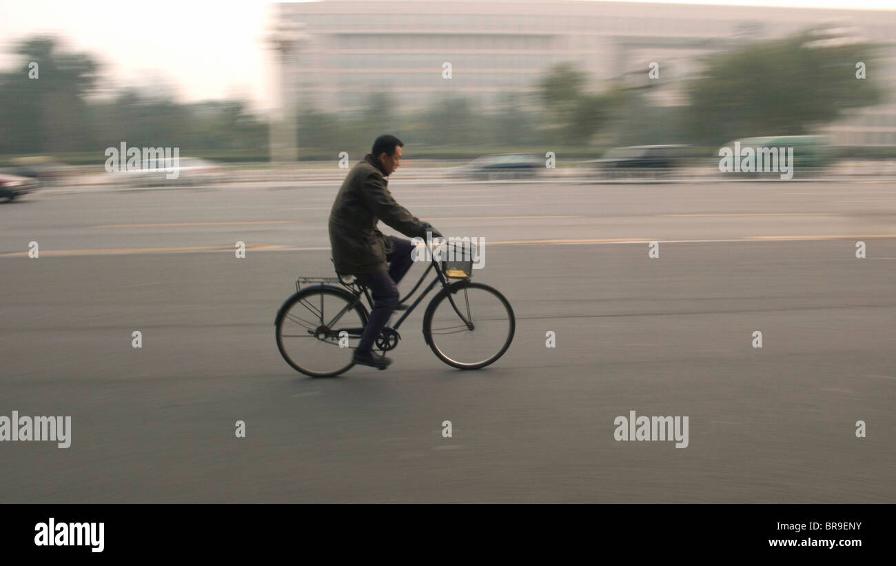 Bicycle traffic in in Beijing China.Bicycle traffic in Beijing China ...
