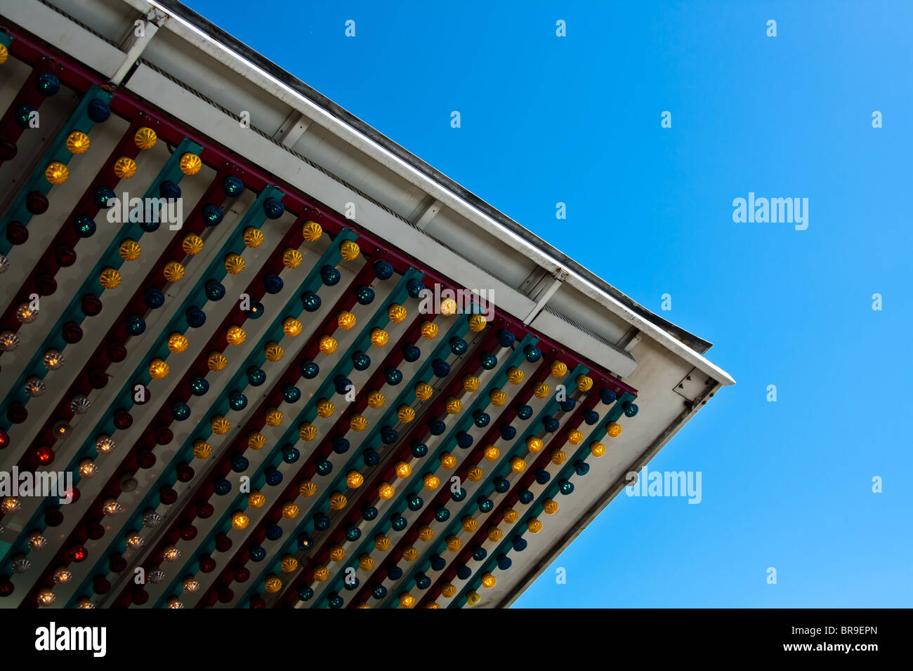 Lighted roof of a carnival booth Stock Photo - Alamy