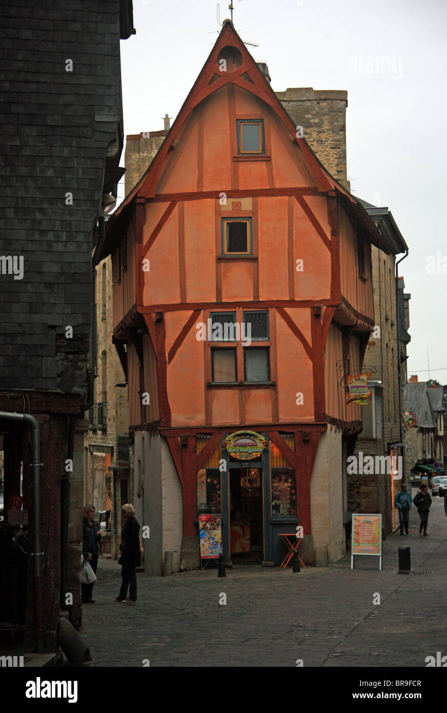 medieval shop building at corner of Rue du Poterie and Rue de Sevigne ...
