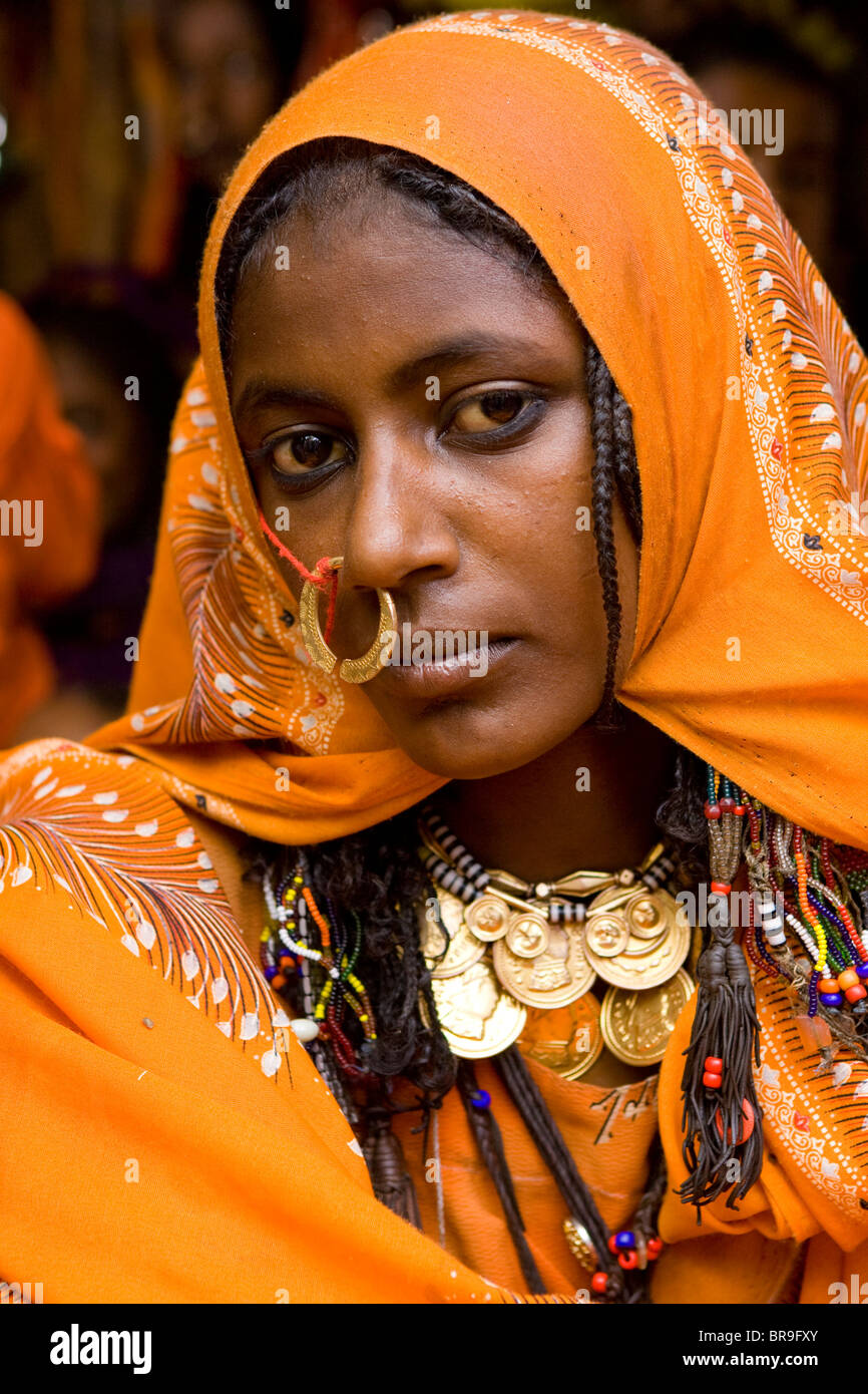 The bride at a wedding celebration of the Shanabla tribe near El Obeid ...