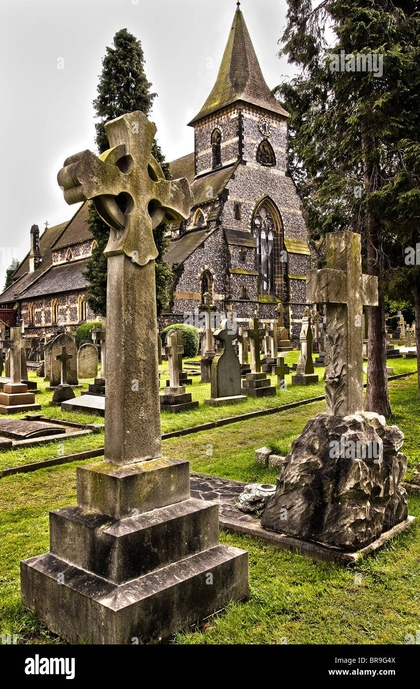 Cemetery in Croydon Greater London Stock Photo - Alamy