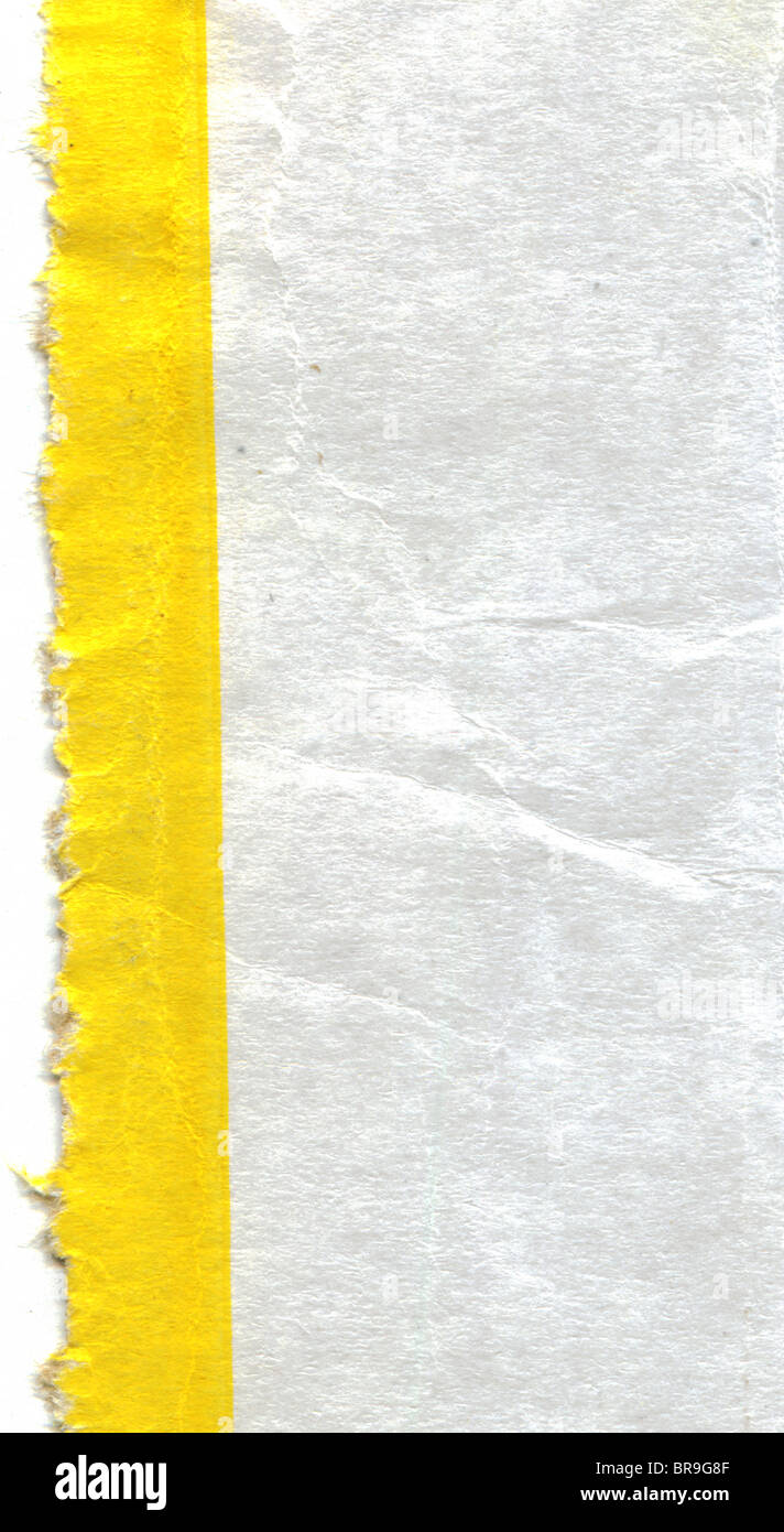 Piece of paper with yellow line on white background Stock Photo - Alamy
