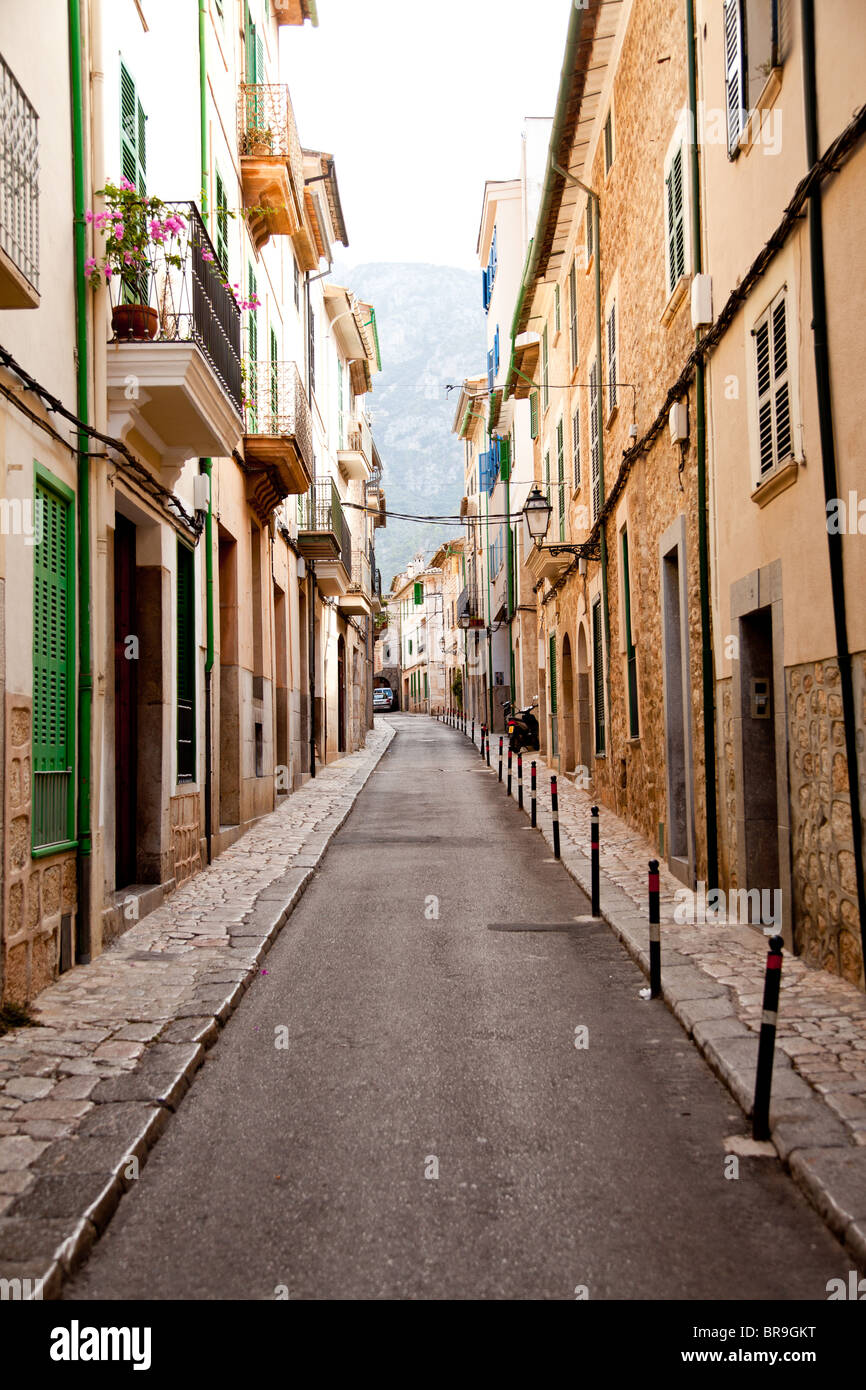 Street in Soller Mallorca Spain Stock Photo - Alamy