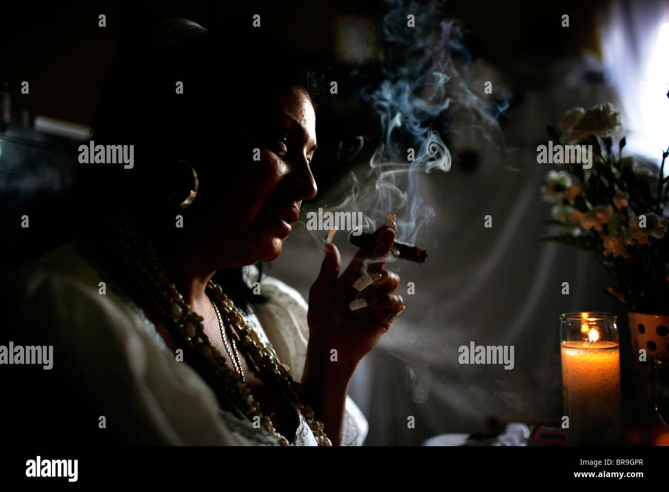 India Colon preforms a Santeria ceremony in New York City on Sunday ...