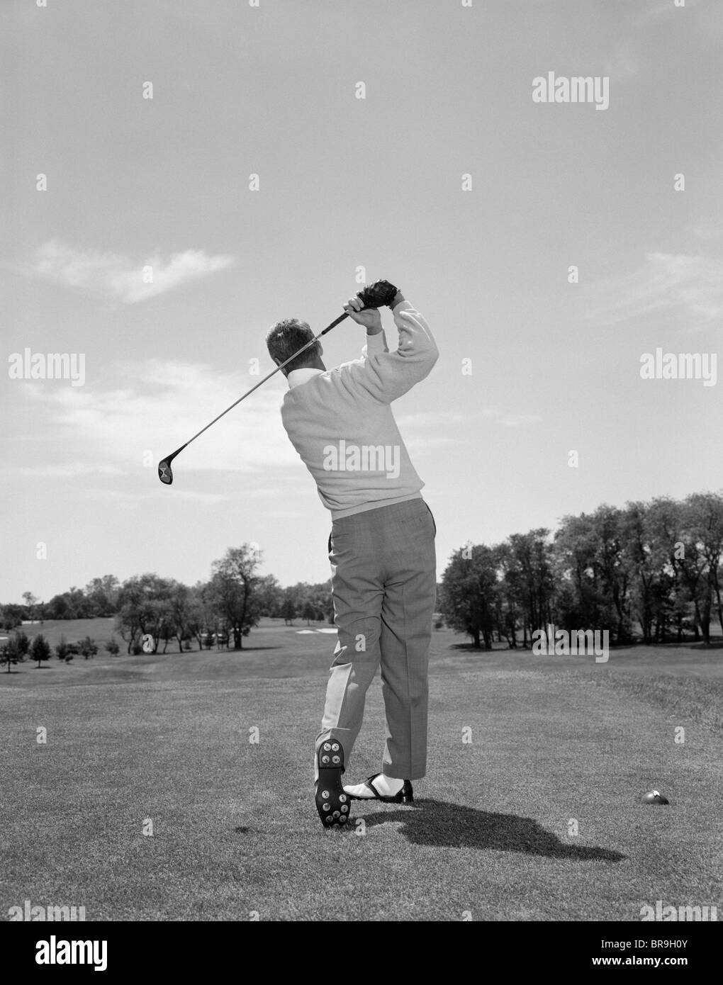 Rear back view behind Black and White Stock Photos & Images - Alamy