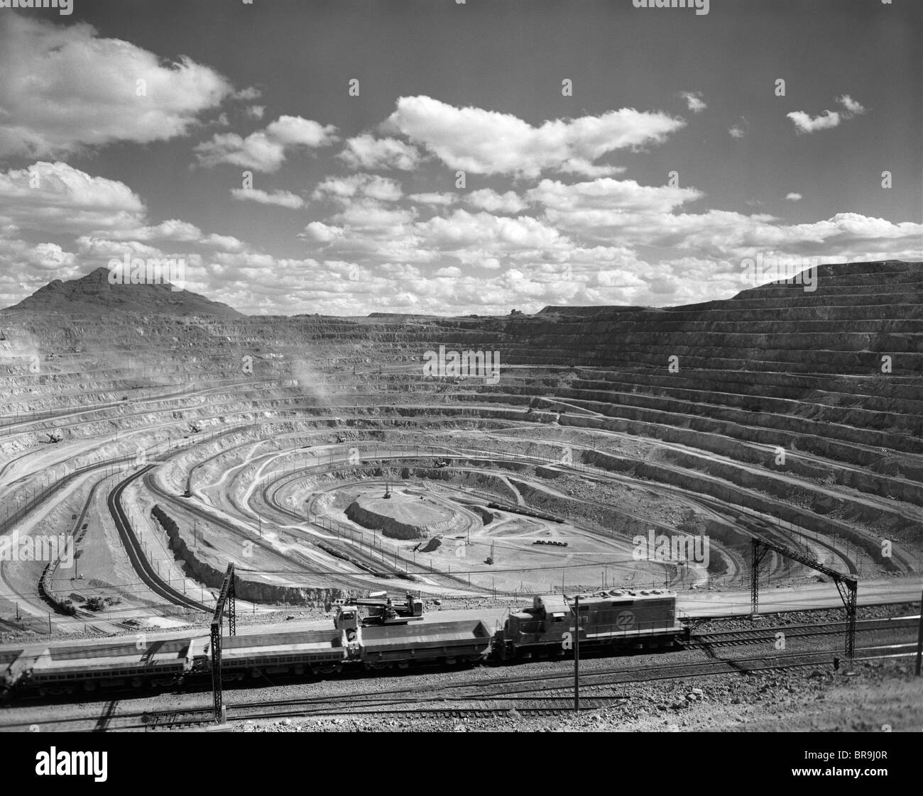 Open pit mine aerial Black and White Stock Photos & Images - Alamy