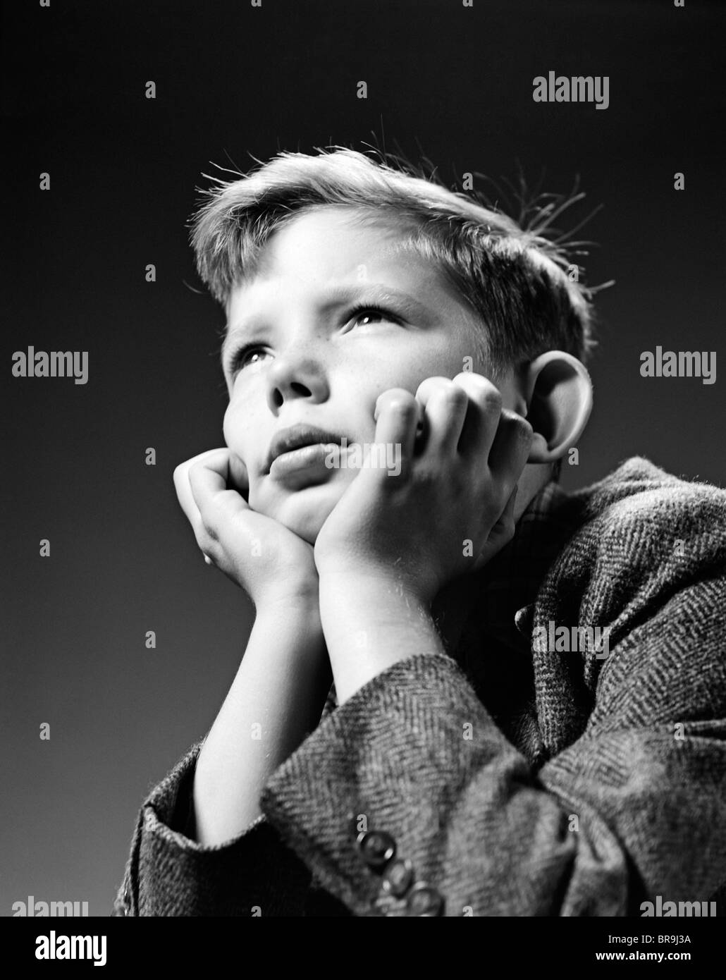 Boy 10 years sad Black and White Stock Photos & Images - Alamy