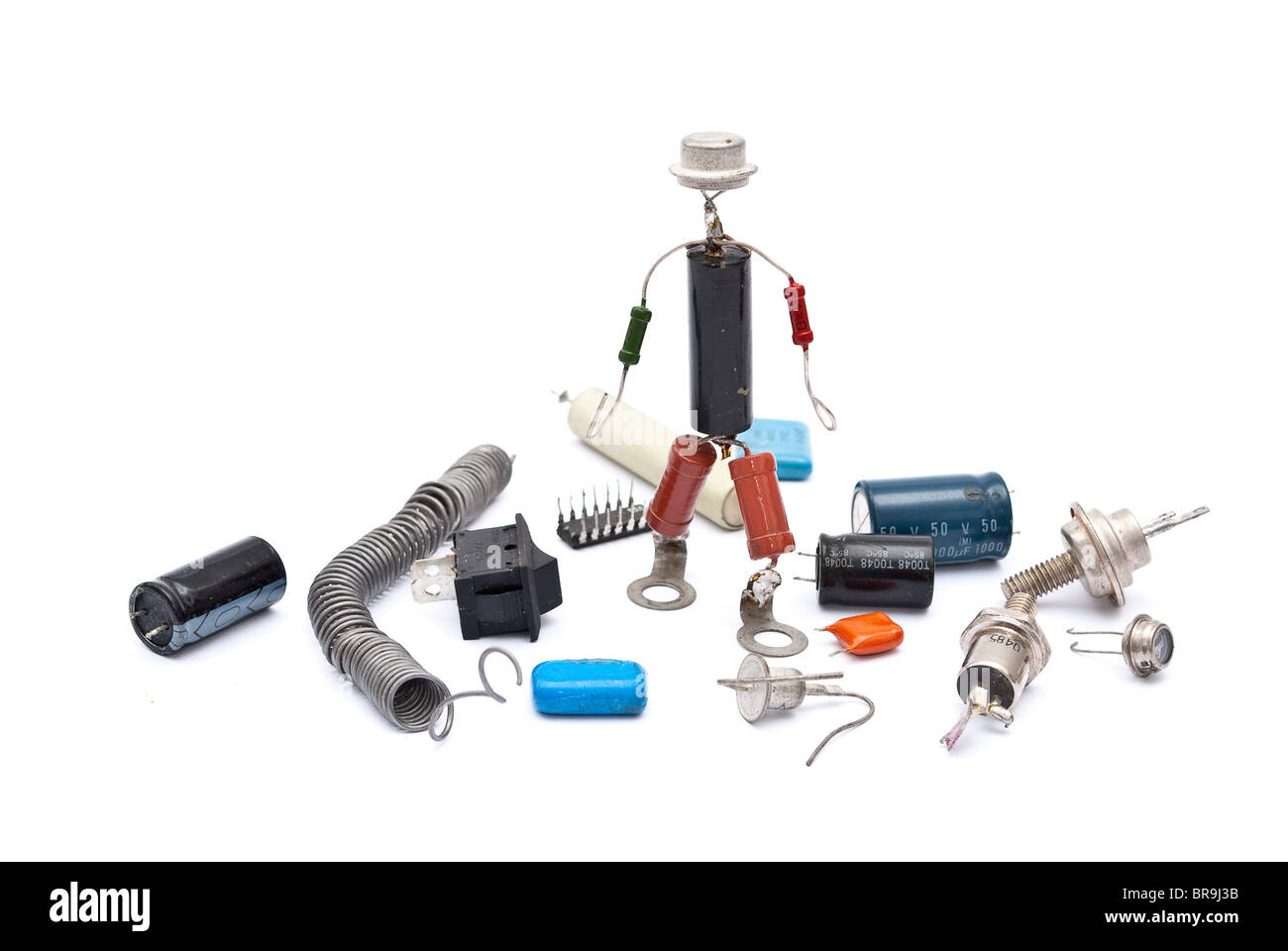 Electronic man with radio components Stock Photo - Alamy