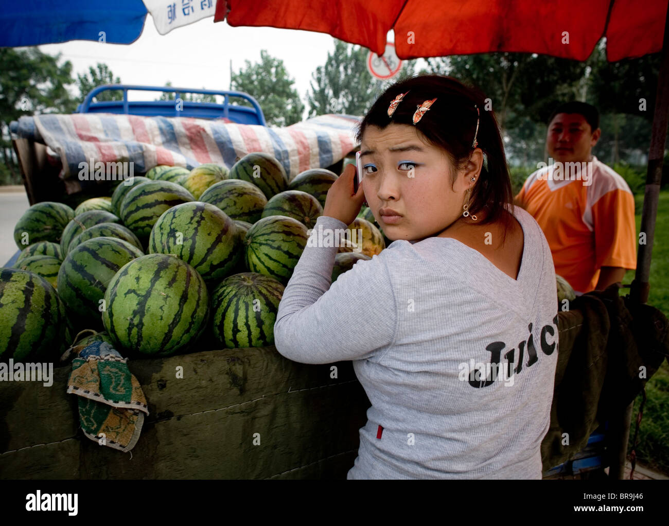 Shenyang watermelon sellers Stock Photo - Alamy