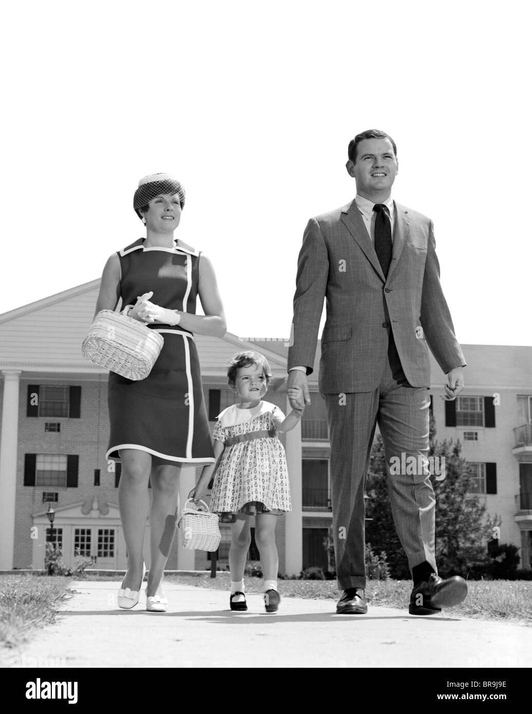 Family, 3 kids Black and White Stock Photos & Images - Alamy