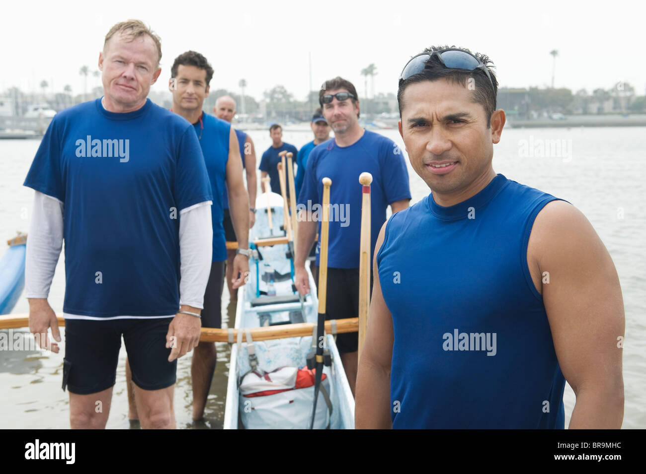 Outrigger canoeing team, group portrait Stock Photo - Alamy