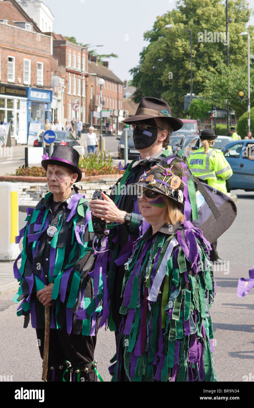 Members of the Wicket Brood Border Morris performing Border style dance ...