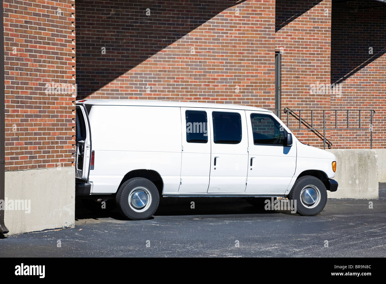 Loading white Van Stock Photo - Alamy