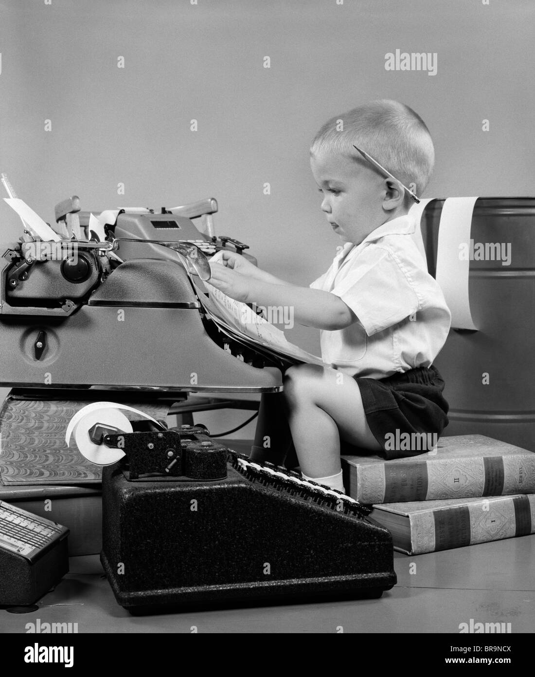 Child typing Black and White Stock Photos & Images - Alamy