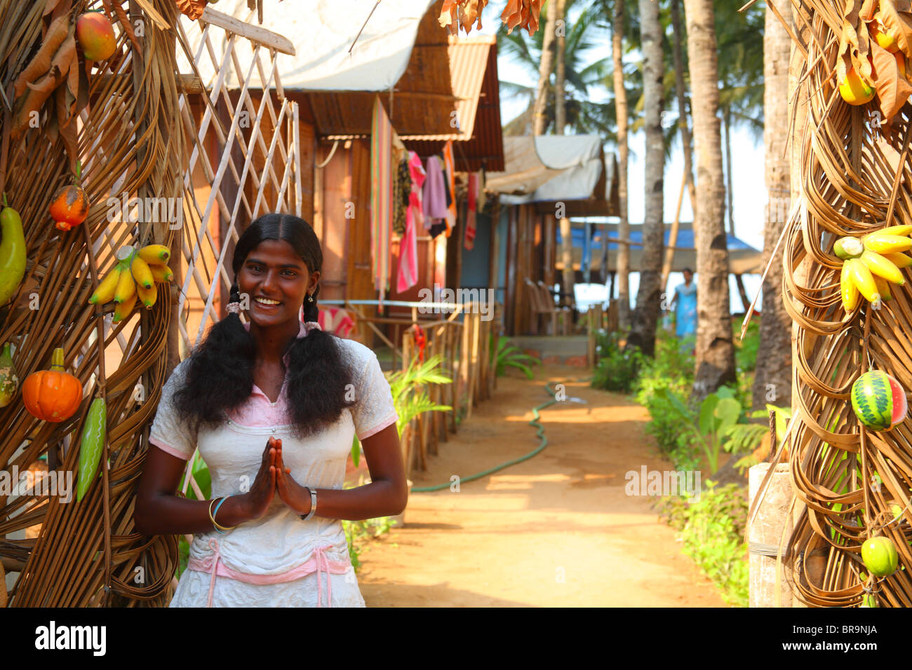 Indian Girl Greeting Namaskar Stock Photos & Indian Girl Greeting ...