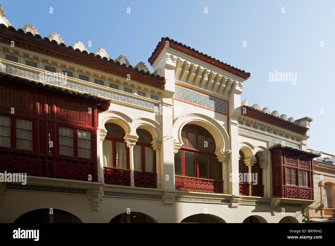 The Moorish style inspired "Alhambra" villa, in Vichy (France). La ...